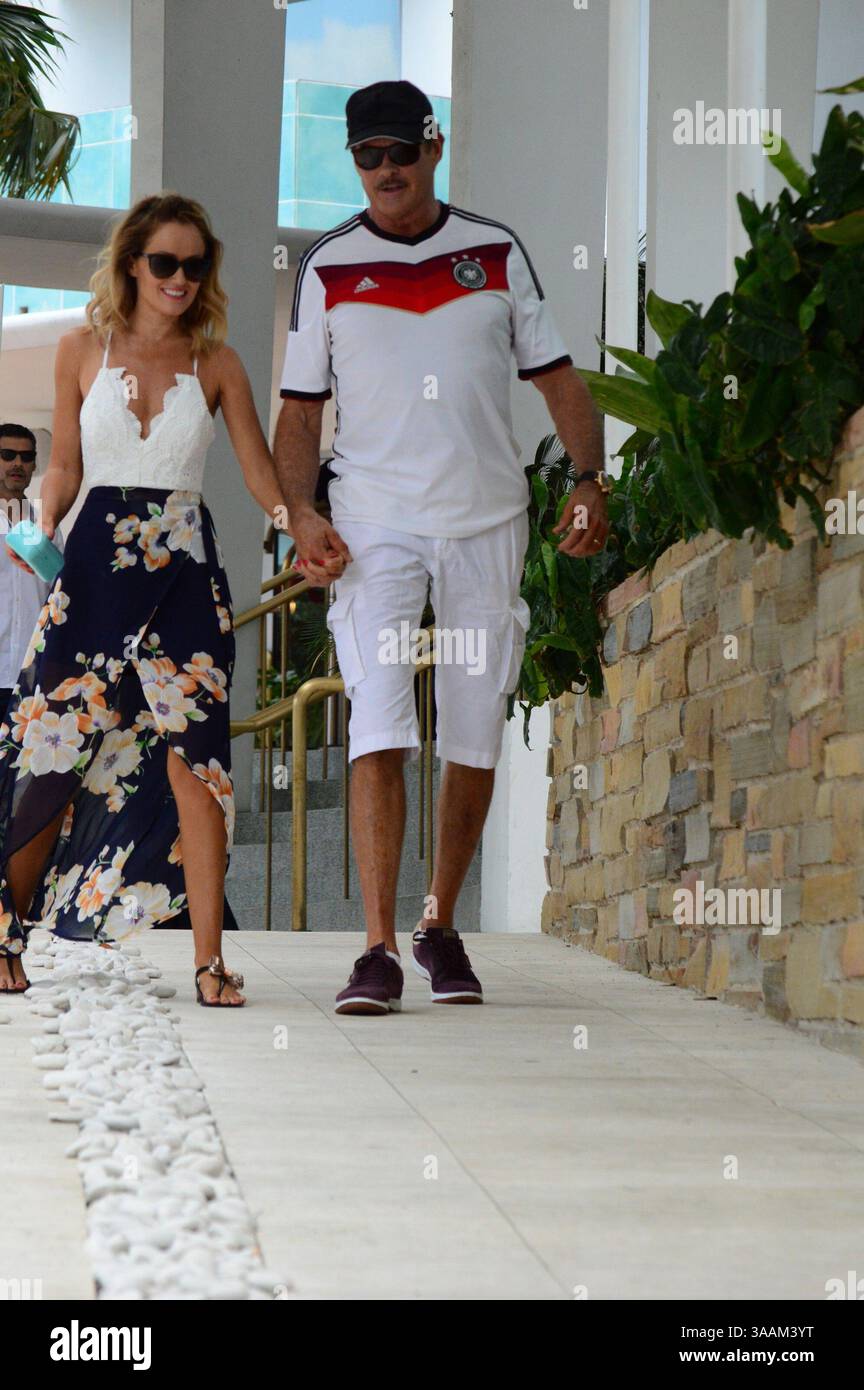 MIAMI BEACH, FL - MAY 13: David Hasselhoff and Hayley Roberts leaving ...