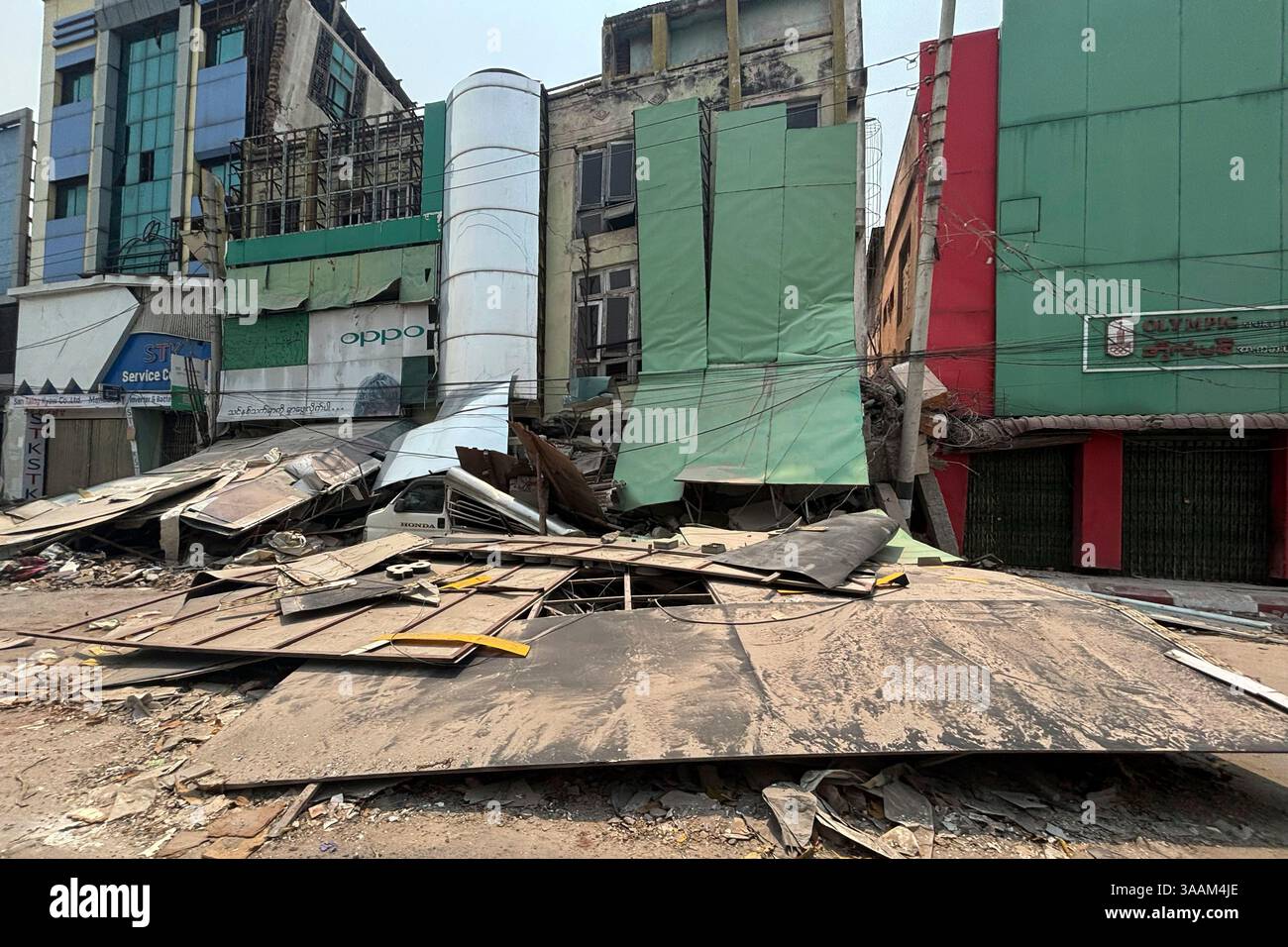 Damaged buildings are seen in the aftermath of Friday's earthquake in ...