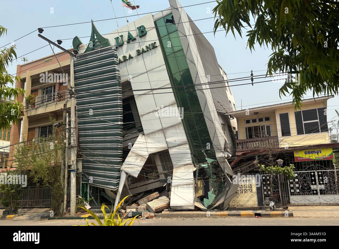 Damaged buildings are seen in the aftermath of Friday's earthquake in ...