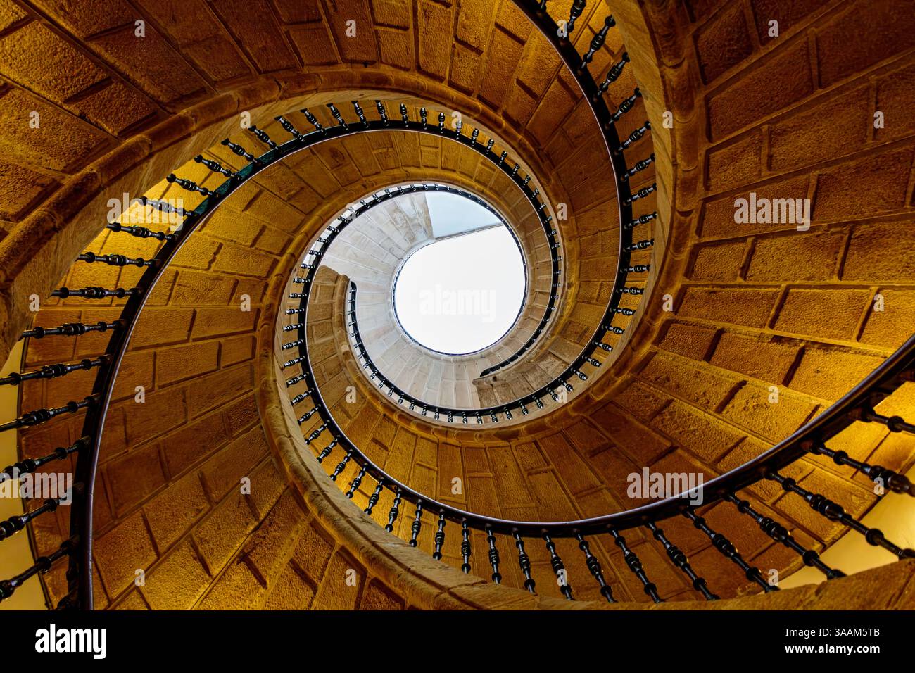 "Three hypnotic spiral staircases in a Galician village church Stock ...
