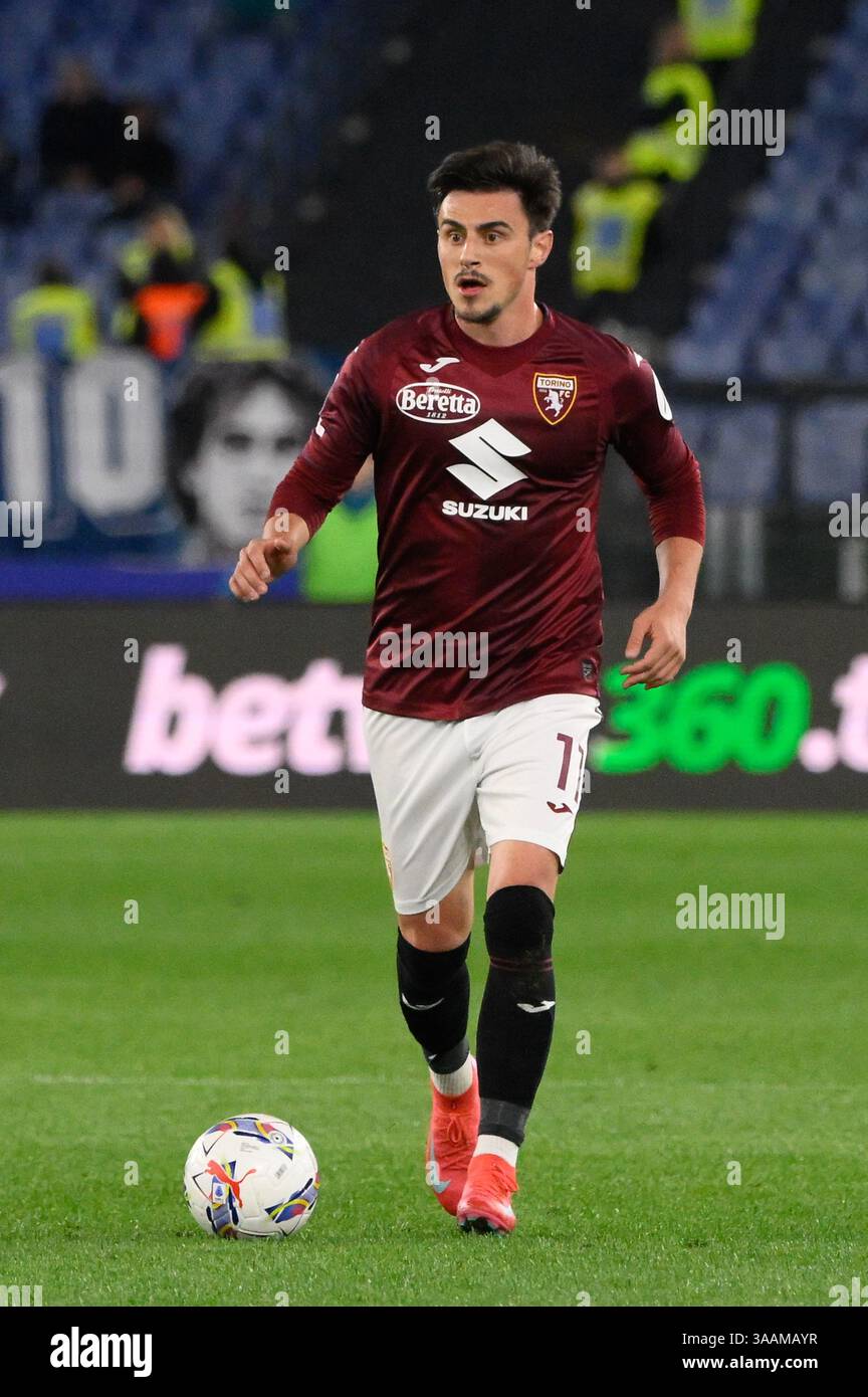 Rome, Italy. 01st Apr, 2025. Torino's Eljif Elmas during the Italian ...