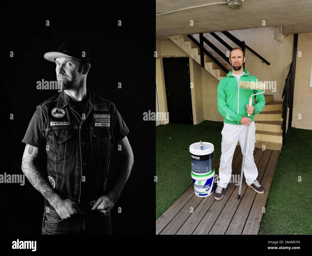 Dec 11, 2017 - Paris, France - ARNO aka Angry Bird of Boozefighters MC 176, works as a painter ...