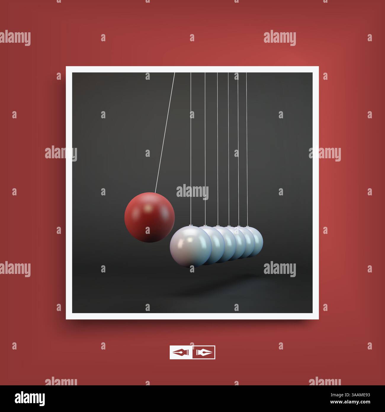 Textbook, booklet or notebook mockup. Newtons cradle vector ...