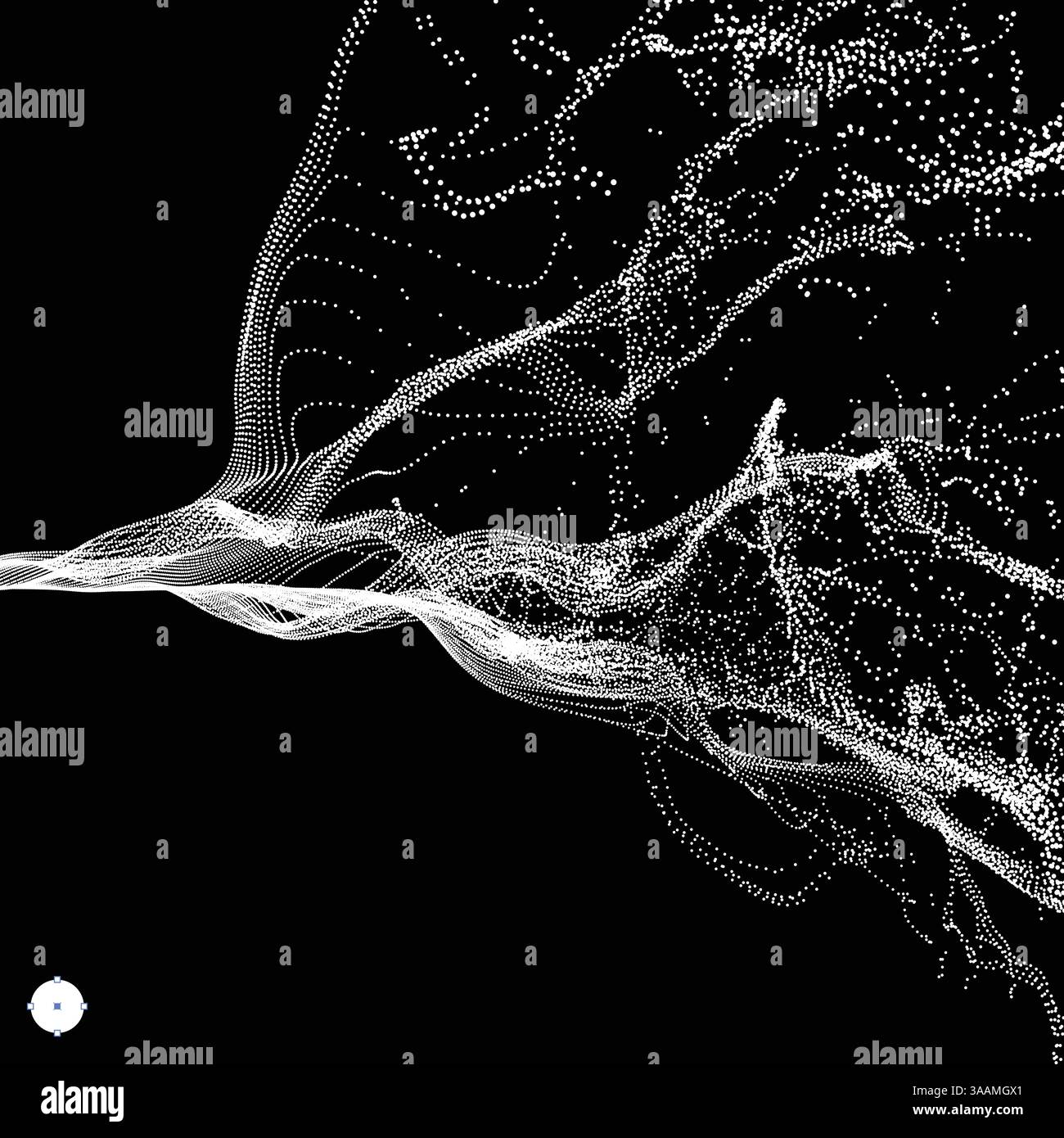 Array with Dynamic Particles. 3D Technology Style. Abstract Background. Vector Illustration ...