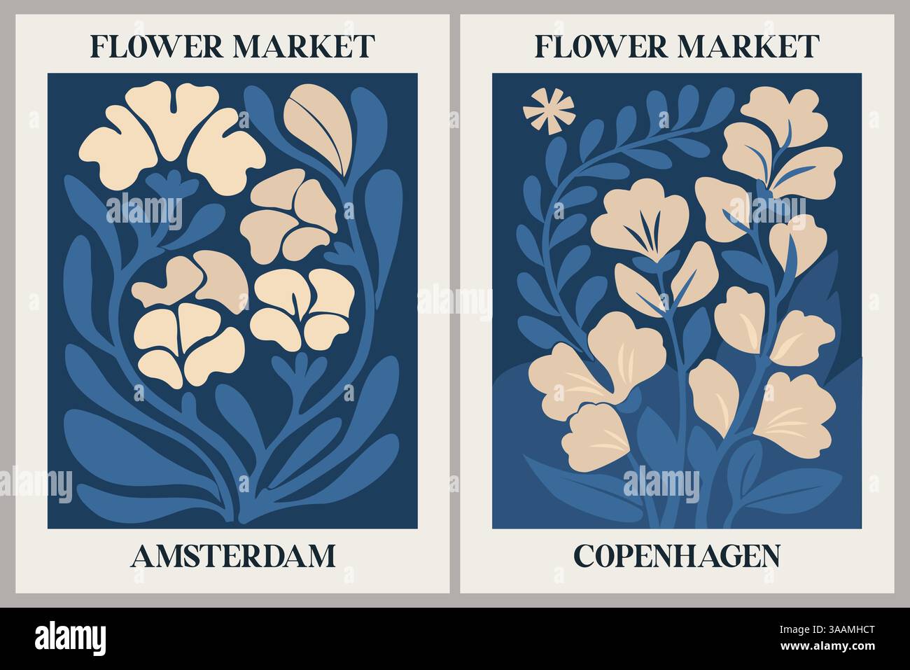 Set of Abstract Flower market retro posters Stock Vector Image & Art ...