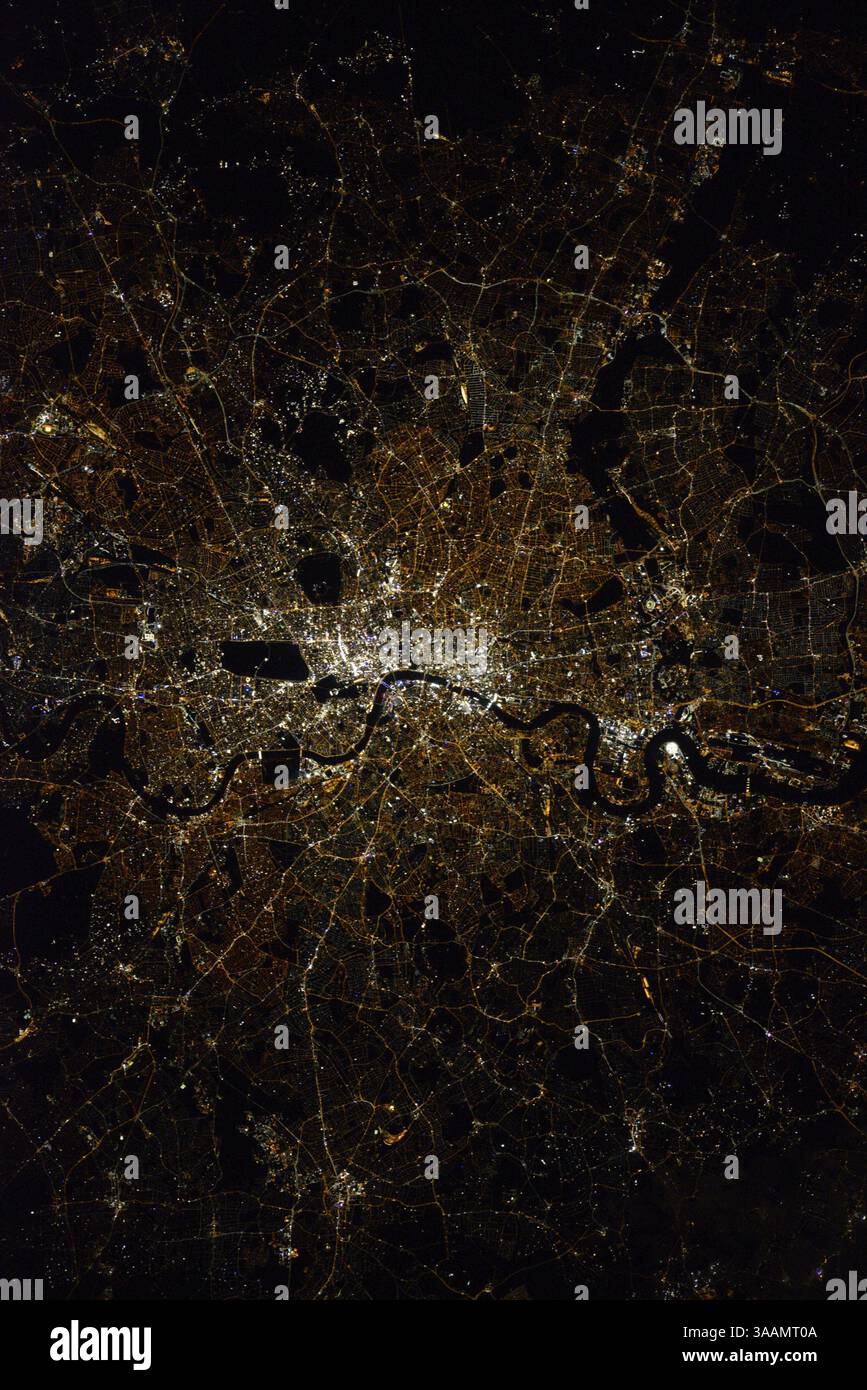 March 19, 2017 - Earth orbit - A satellite view of the city lights at ...