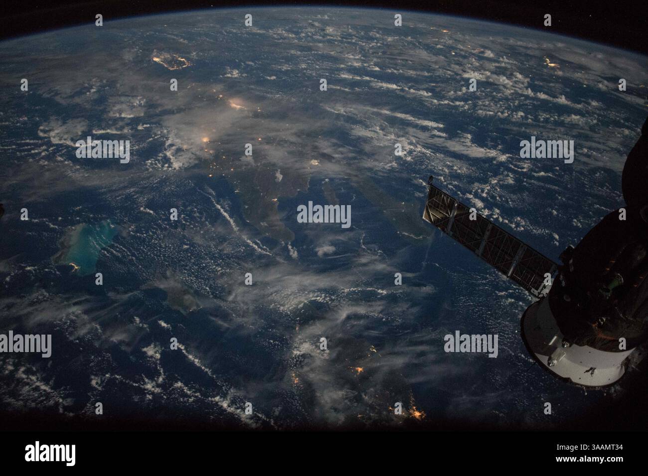 January 1, 2018 - Earth orbit - A satellite view of the Caribbean ...