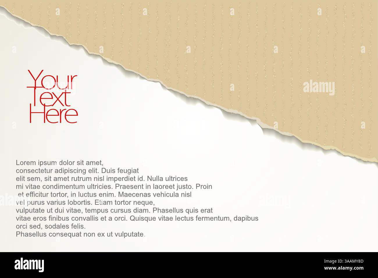 Cardboard background with torn edge and shadow with copyspace Stock ...