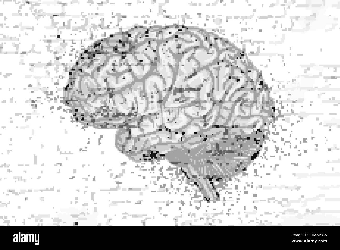 Vector brain design Black and White Stock Photos & Images - Alamy