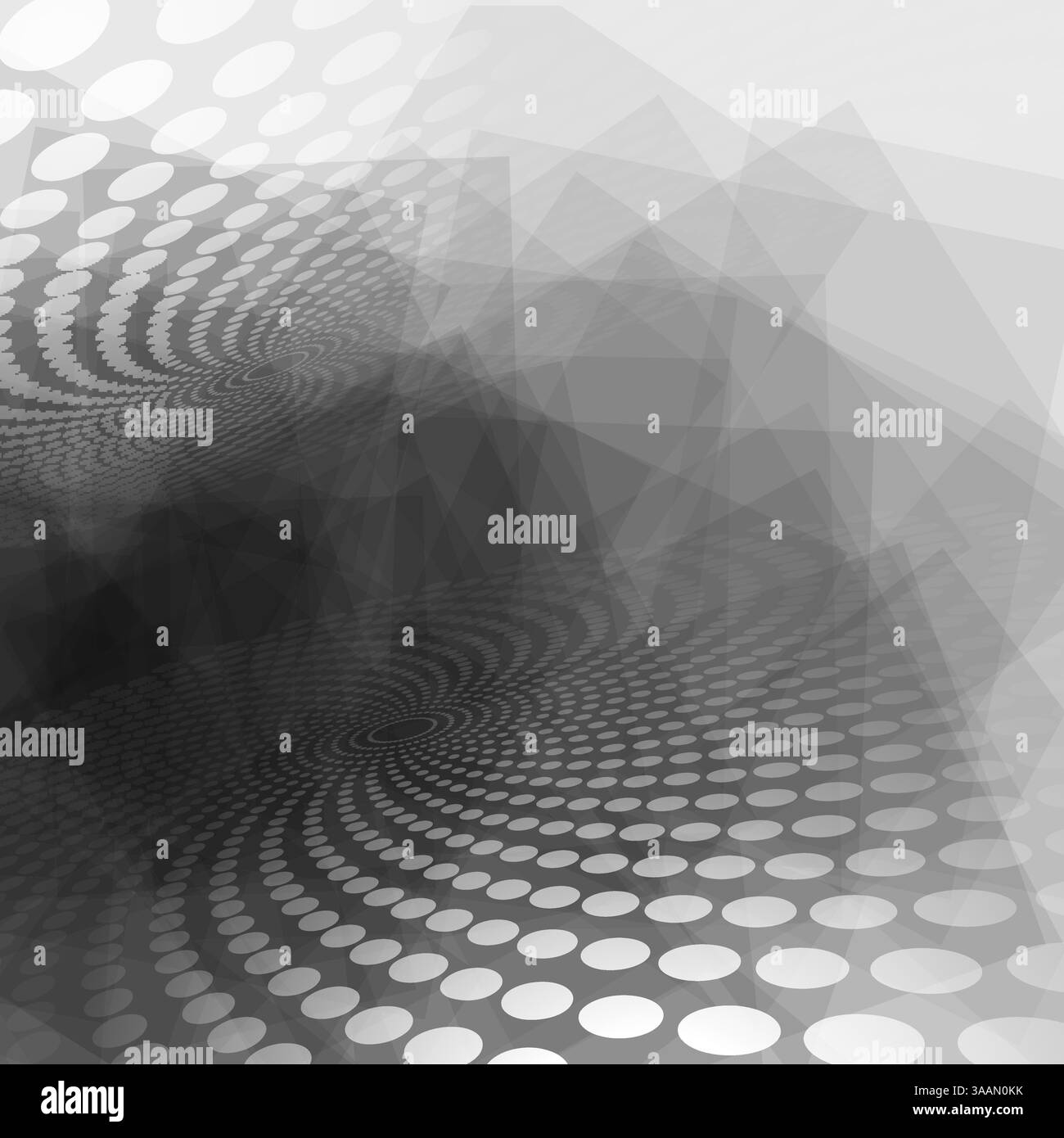 Abstract relief translucent figure in space with the illusion of depth ...