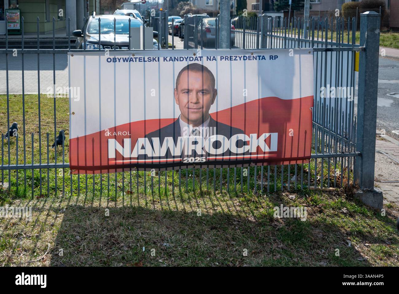 Lublin, Poland, 25 March 2025 poster of Karol Nawrocki, Polish candidate for president in 2025 ...