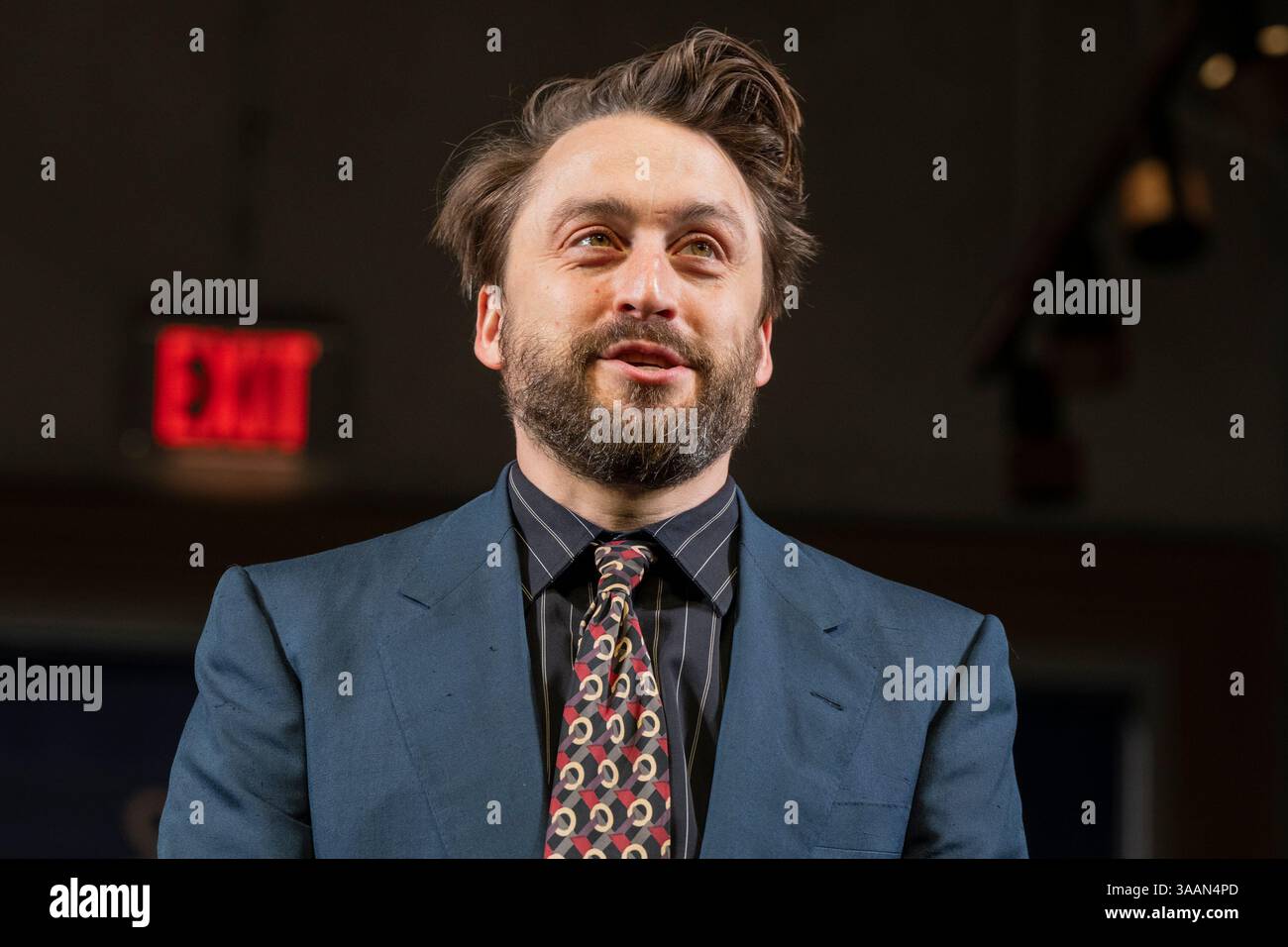 Kieran Culkin takes a bow onstage after the curtain call on opening ...