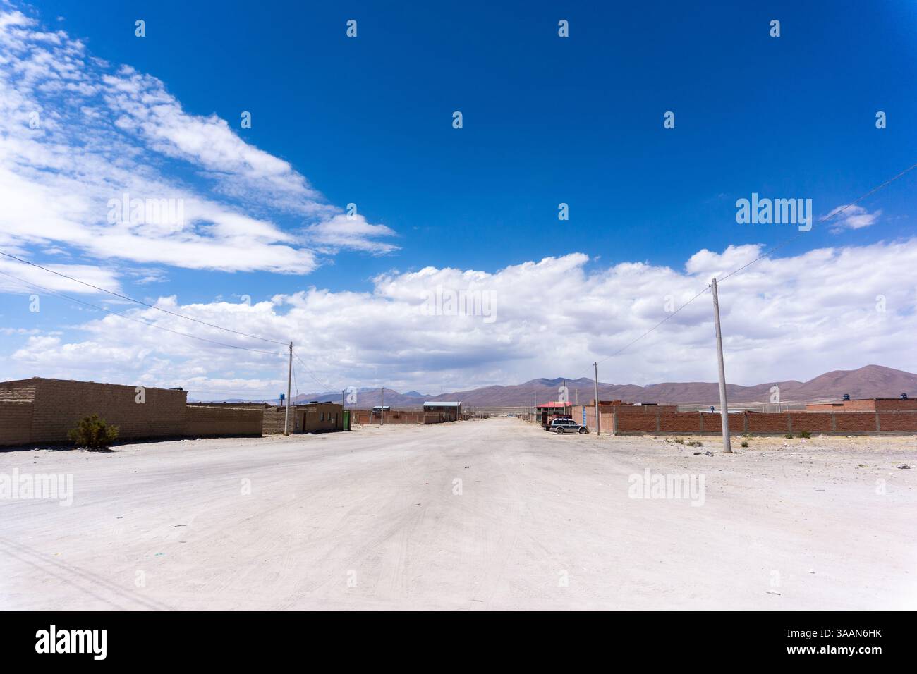 Rural Dirt Roads in Uyuni Bolivia Showcasing a Small Andean Village ...
