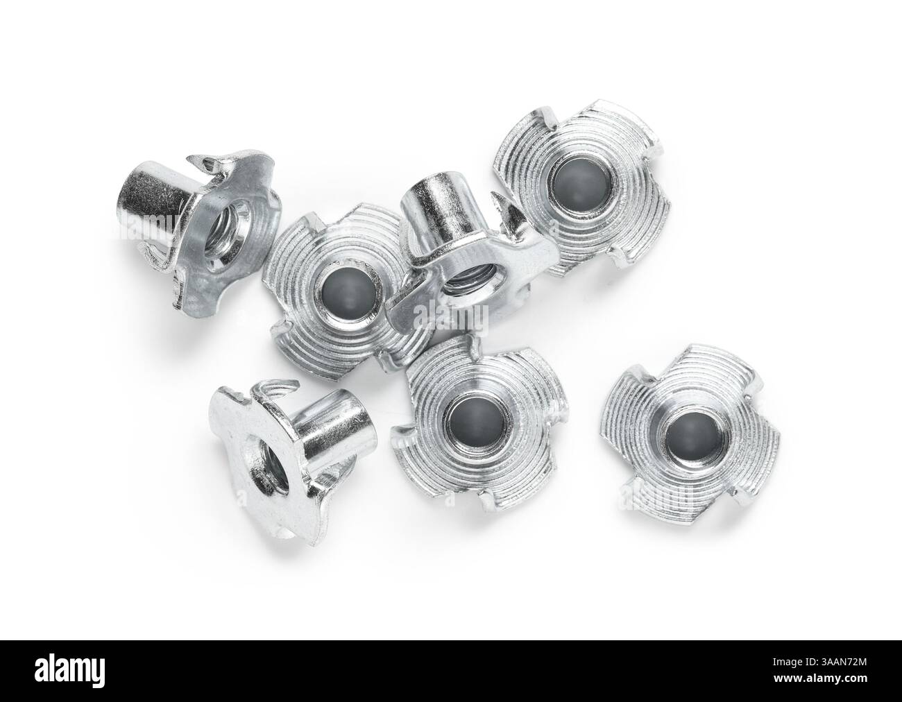 Tee nuts isolated on white background Stock Photo - Alamy