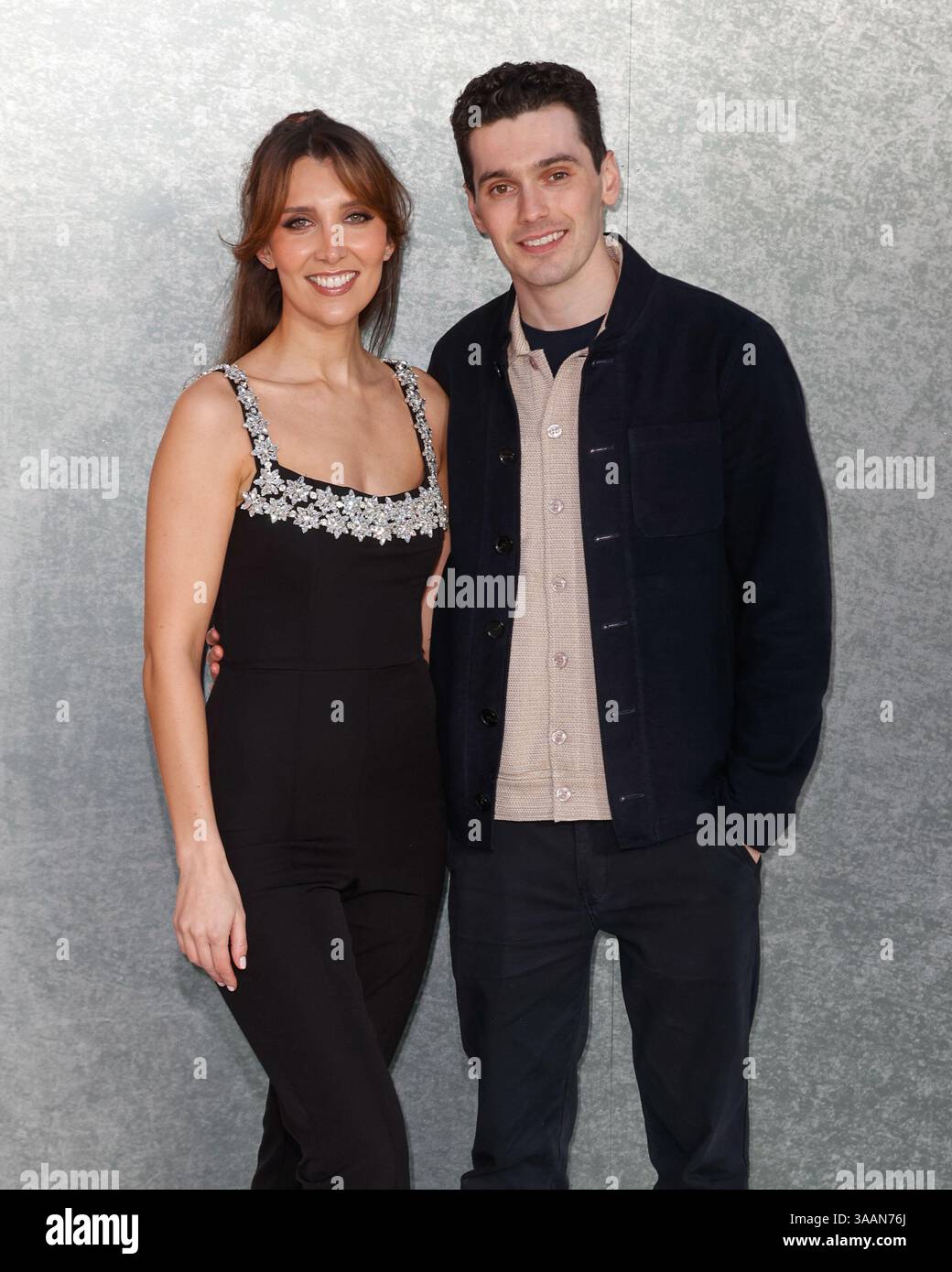 Jack Rowan and Lucy Kane attend the Global Premiere of 'Mobland' held ...