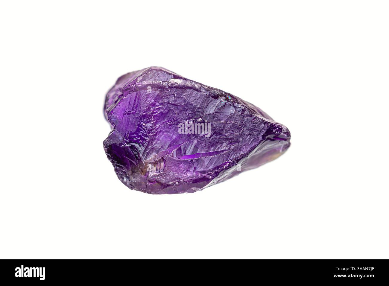 Natural raw amethyst gemstone on white background Stock Photo - Alamy