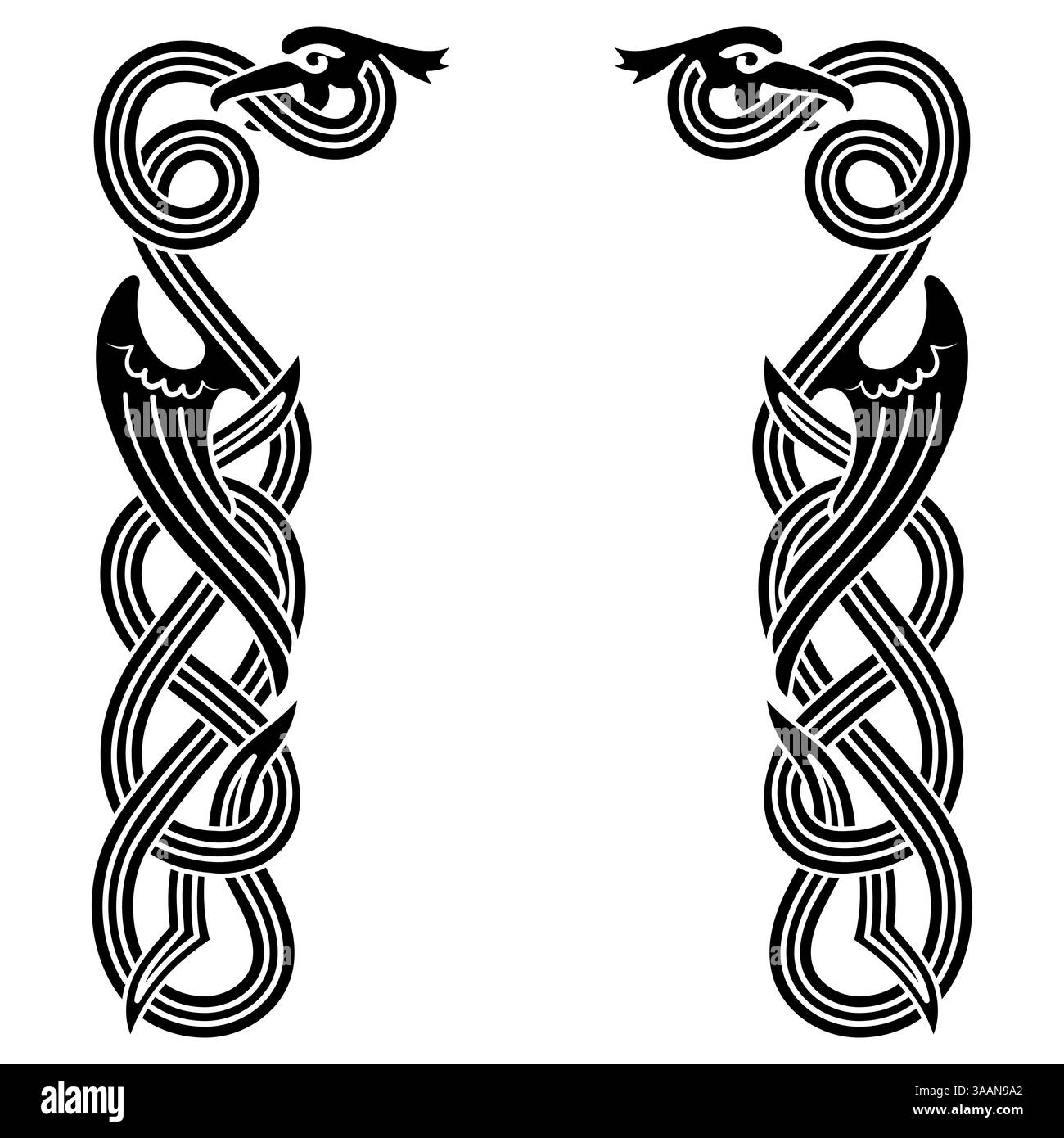 Viking Scandinavian design. Ancient decorative mythical animal in ...