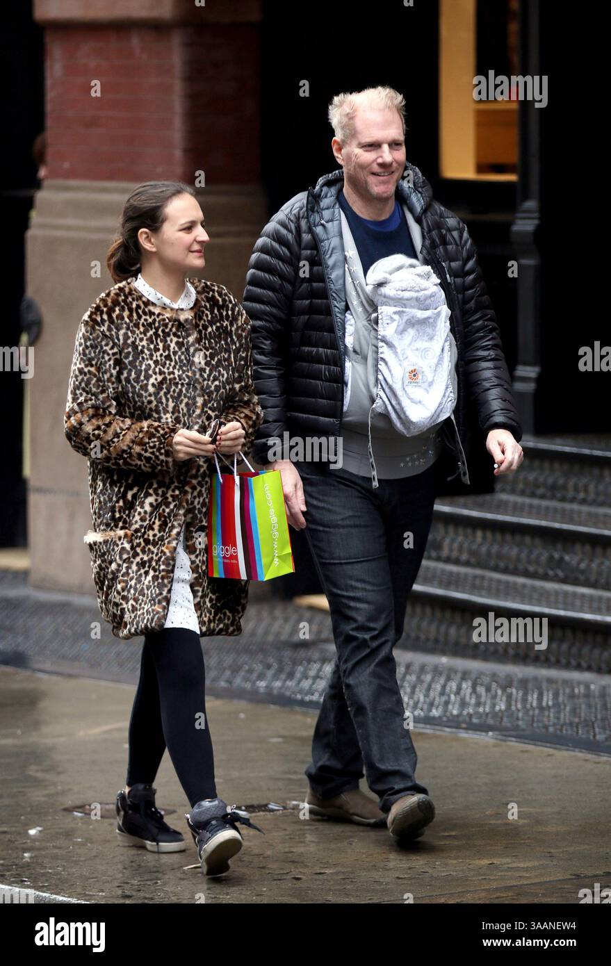 Noah Emmerich out and about in Soho with his wife Mary Regency Boies in ...