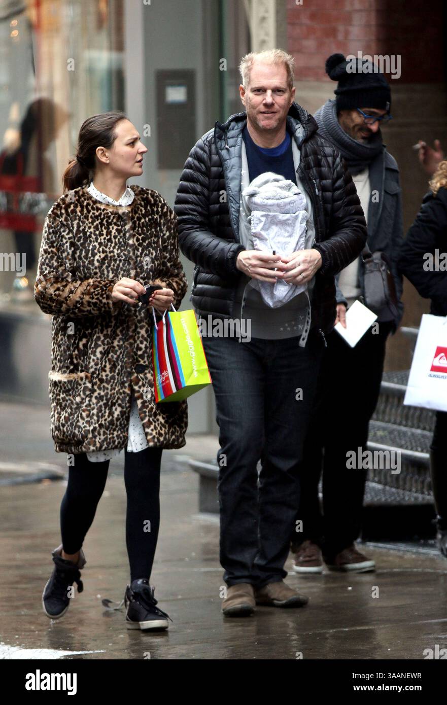 Noah Emmerich out and about in Soho with his wife Mary Regency Boies in ...