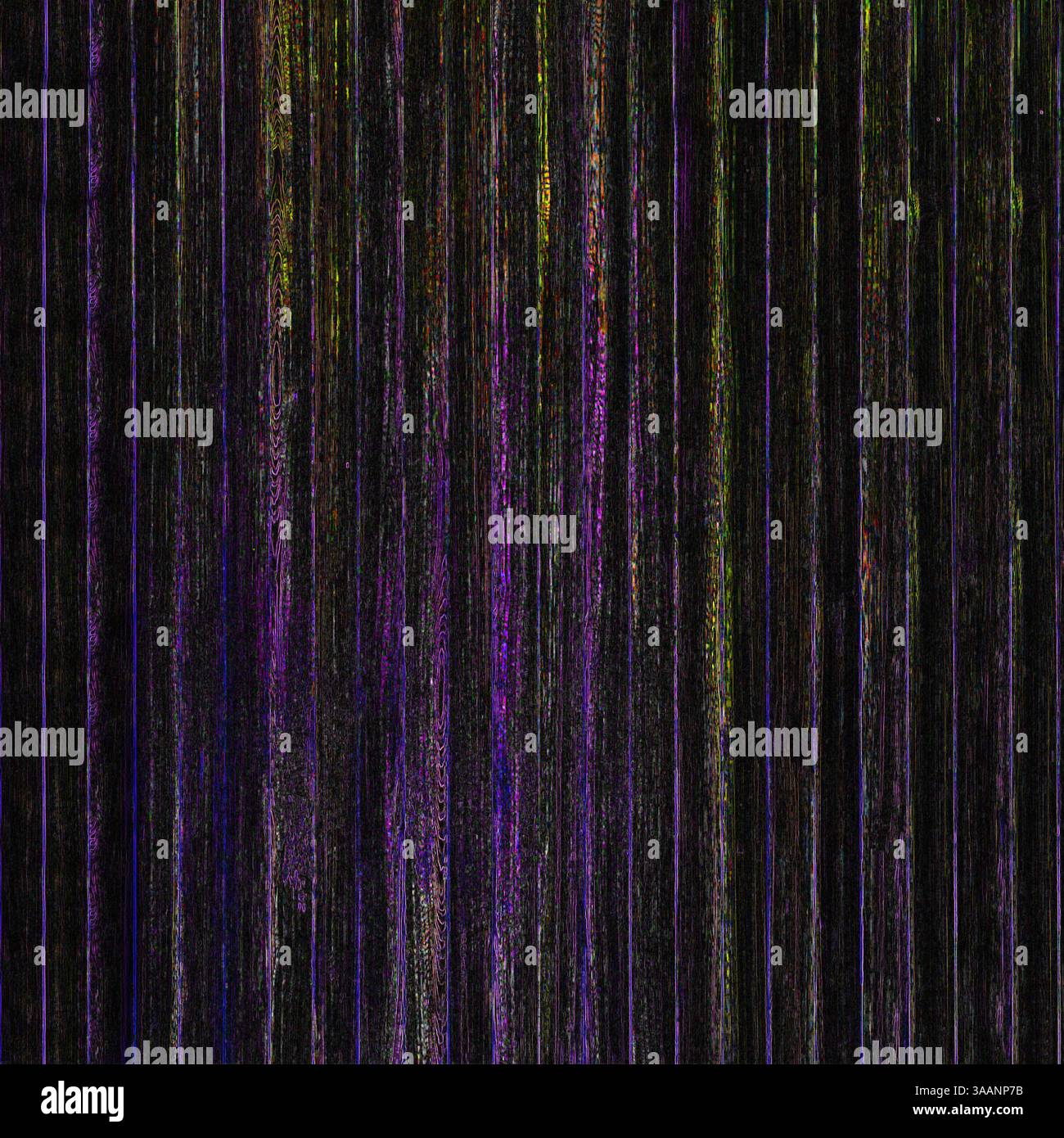 Distorted signal: abstract purple and green vertical lines creating ...
