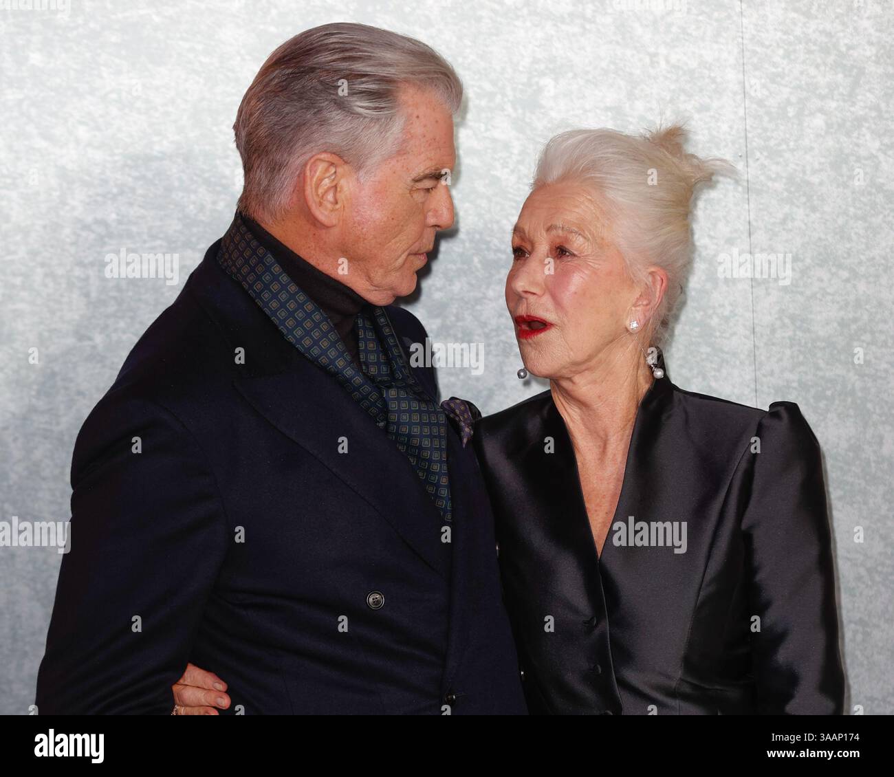 London, UK. 27th Mar, 2025. Helen Mirren and Pierce Brosnan attend the ...