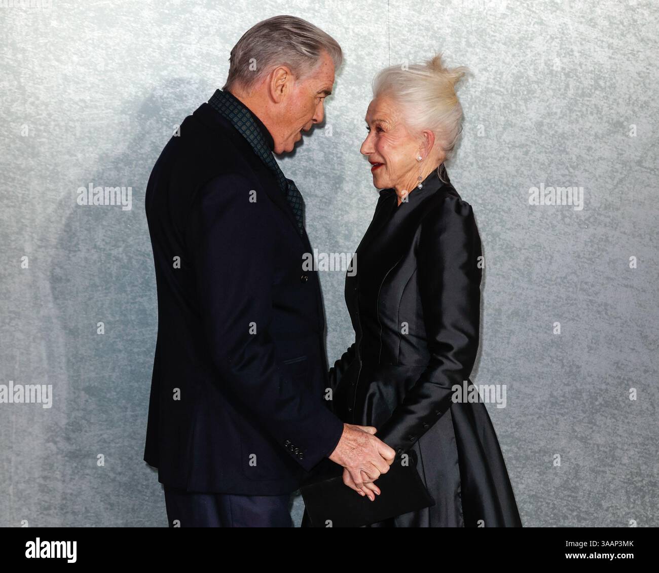 London, UK. 27th Mar, 2025. Helen Mirren and Pierce Brosnan attend the ...