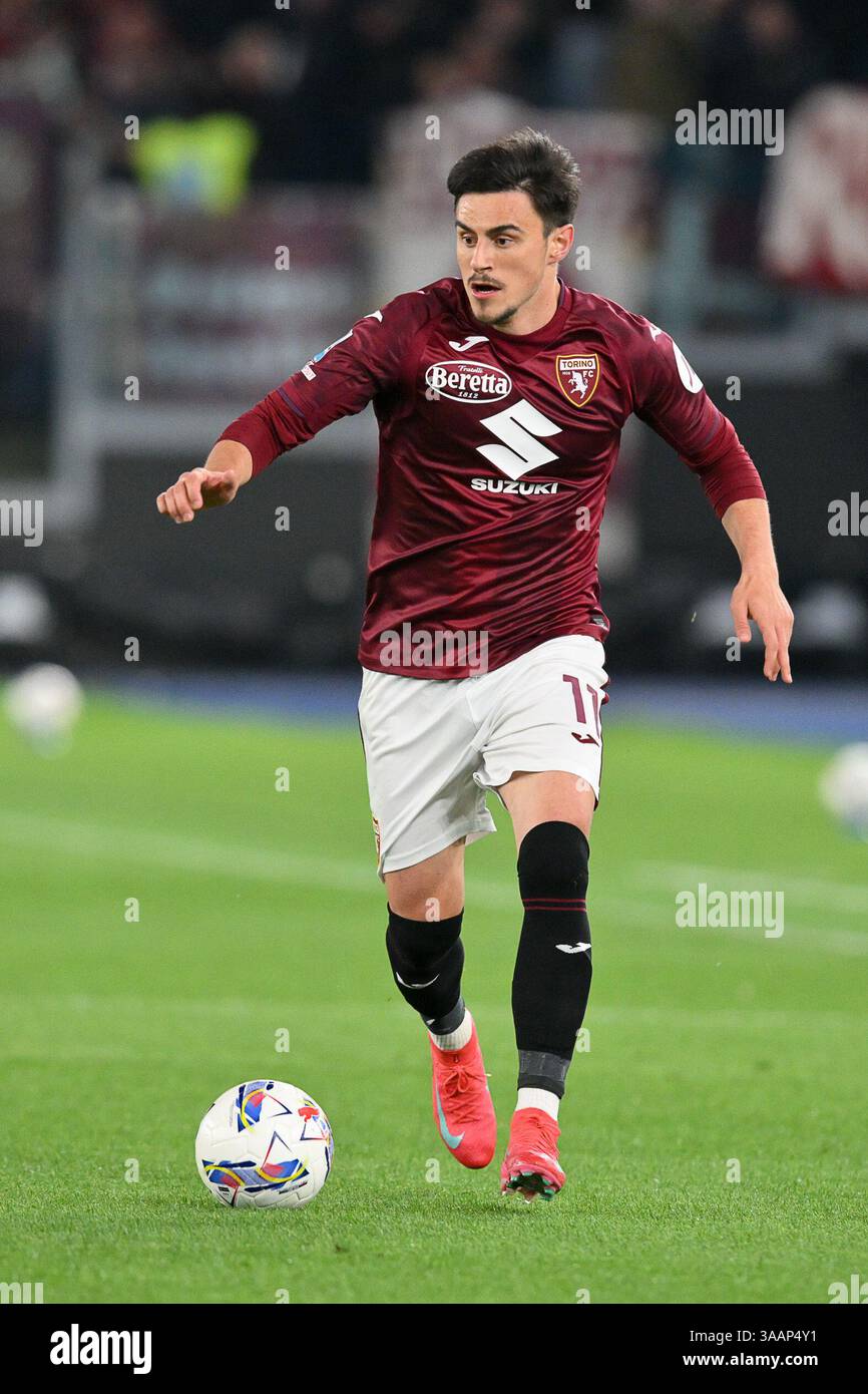 Rome, Italy. 31st Mar, 2025. Olimpico Stadium, Rome, Italy - Eljif ...