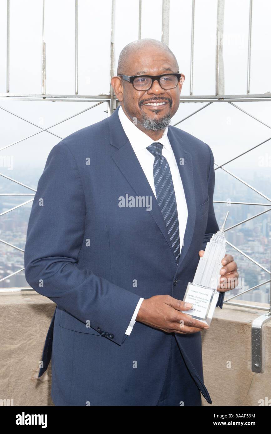 April 27, 2018 - New York, New York, U.S - Actor FOREST WHITAKER lights ...