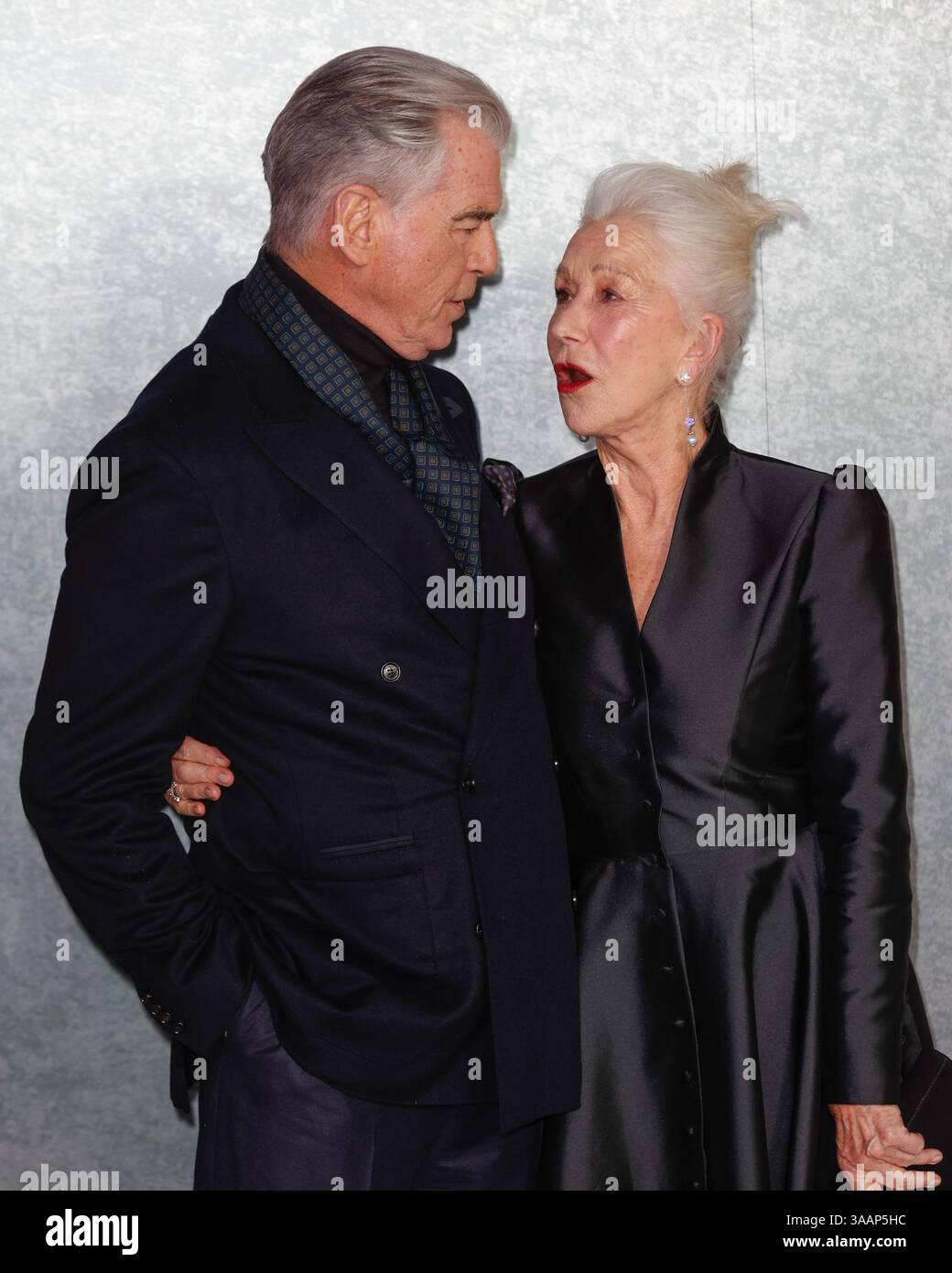 London, UK. 27th Mar, 2025. Helen Mirren and Pierce Brosnan attend the ...