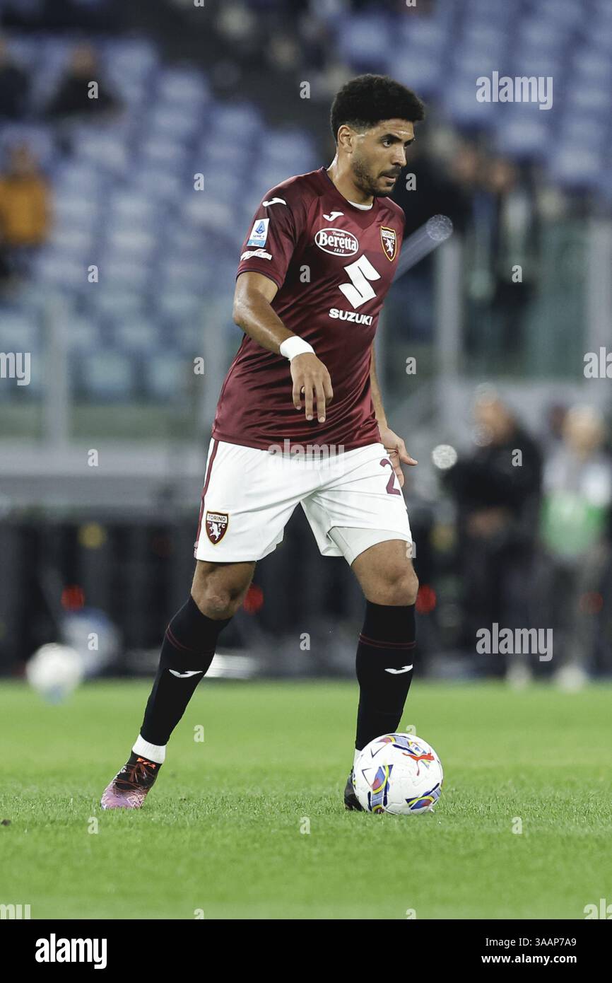 Rome, Italy. 01st Apr, 2025. Torino's Equatoguinean defender Saul Coco ...