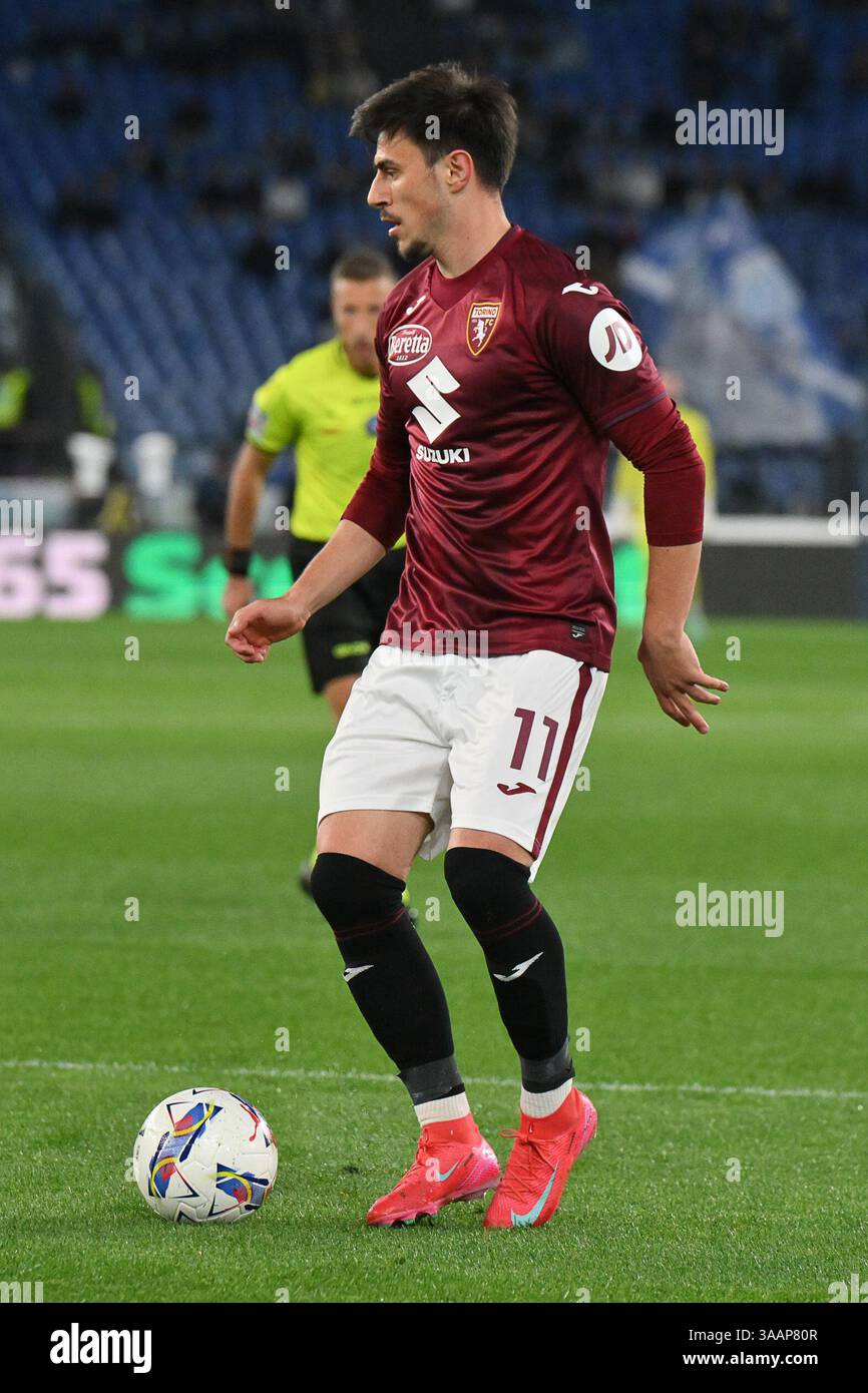 Rome, Italy. 31st Mar, 2025. Olimpico Stadium, Rome, Italy - Eljif ...