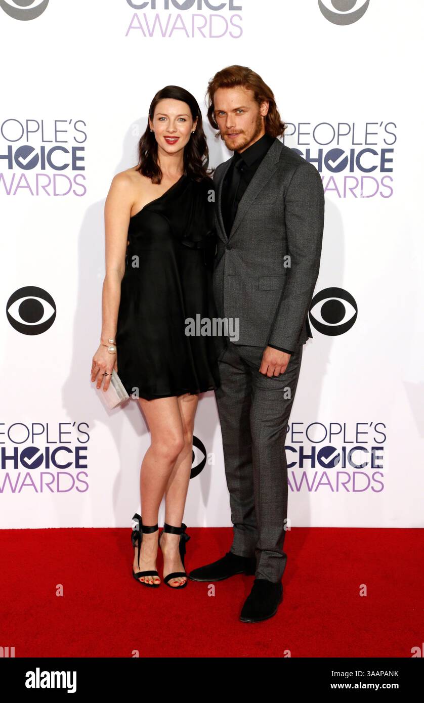 Caitriona Balfe and Sam Heughan at the 41st People's Choice Awards in ...