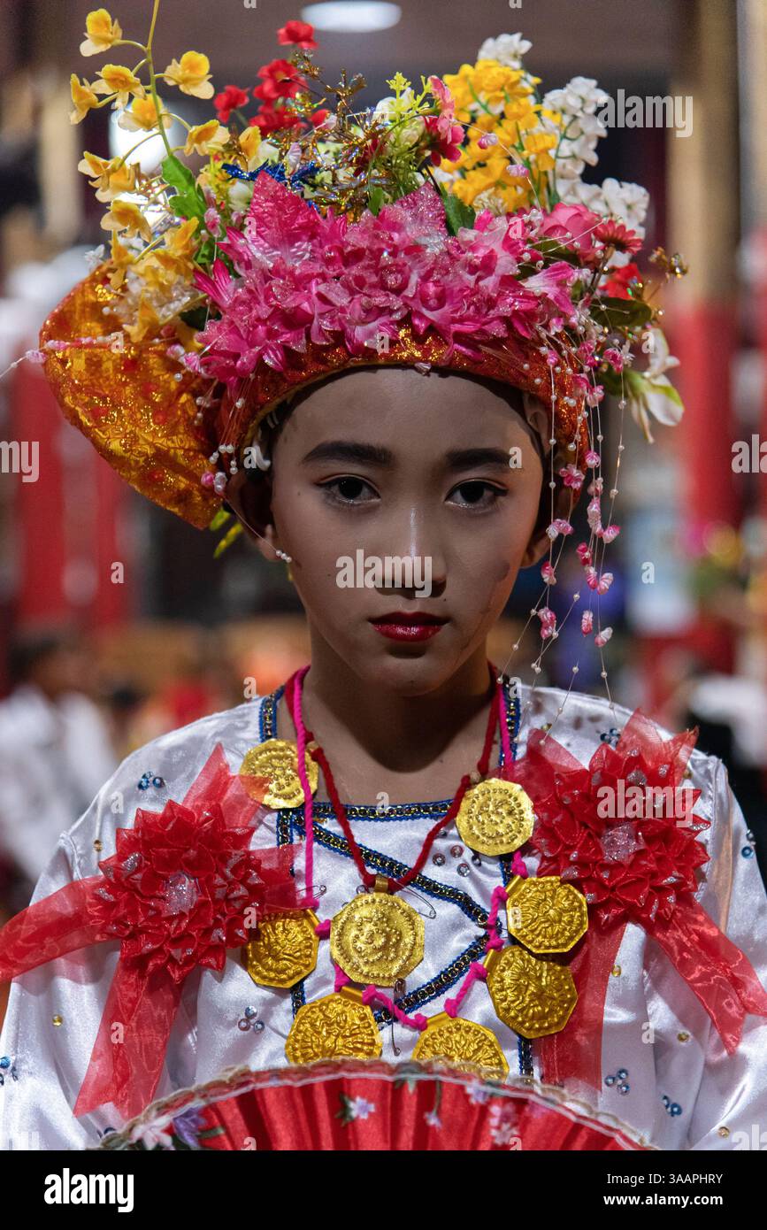 Mae Hong Son, Thailand. 01st Apr, 2025. A young ethnic Shan boy dressed ...