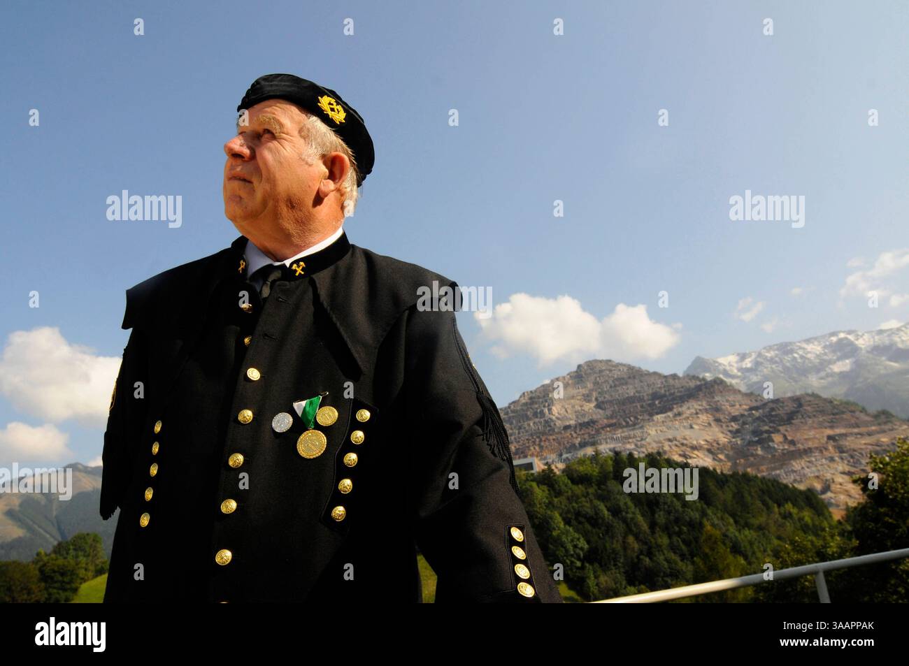 miner in traditional a miners costume from Eisenerz in Austria miner ...