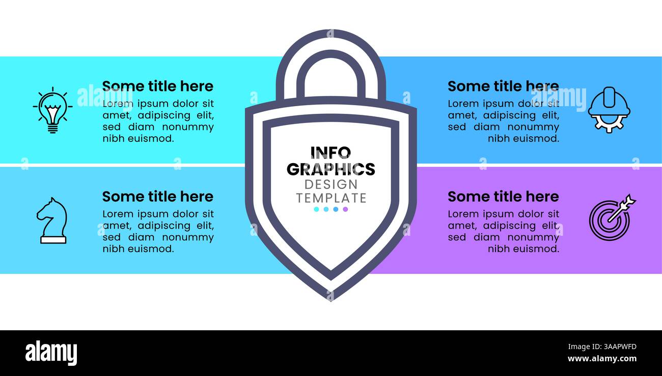 Infographic template with icons and 4 options or steps. Shield. Can be ...