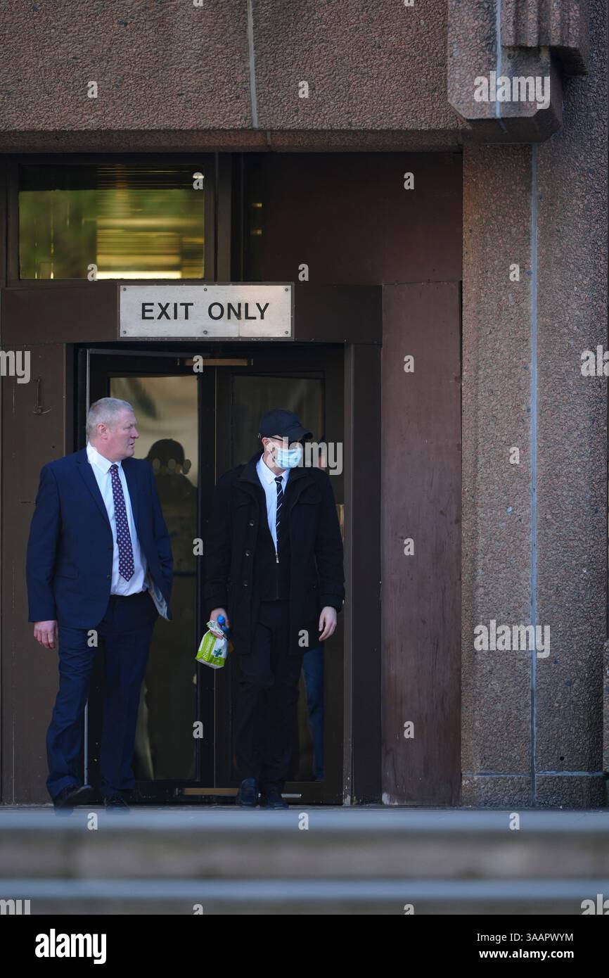 Kyle Shaw (right) outside Liverpool Crown Court, where he was given a ...