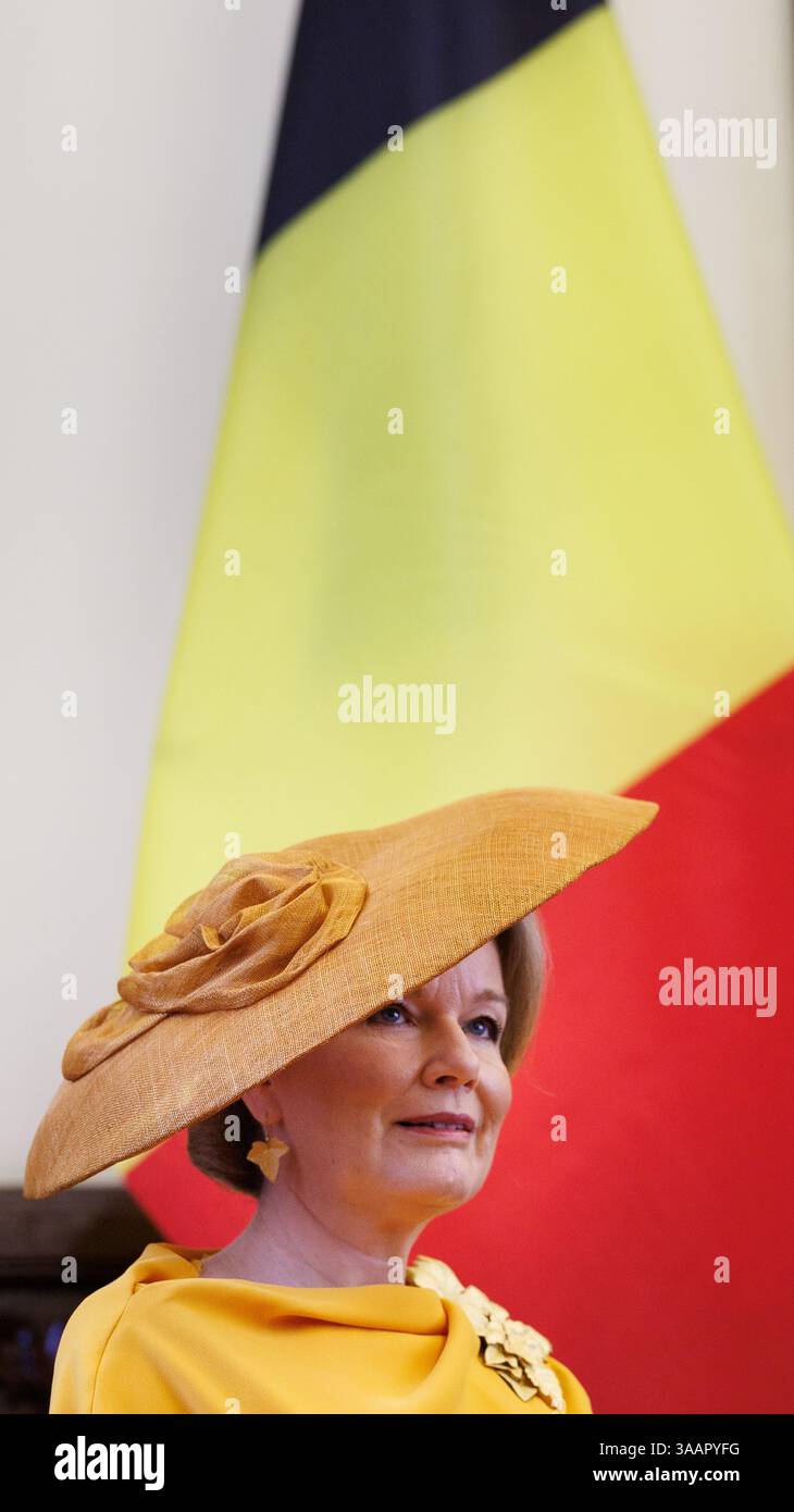 Hanoi, Vietnam. 01st Apr, 2025. Queen Mathilde of Belgium pictured ...