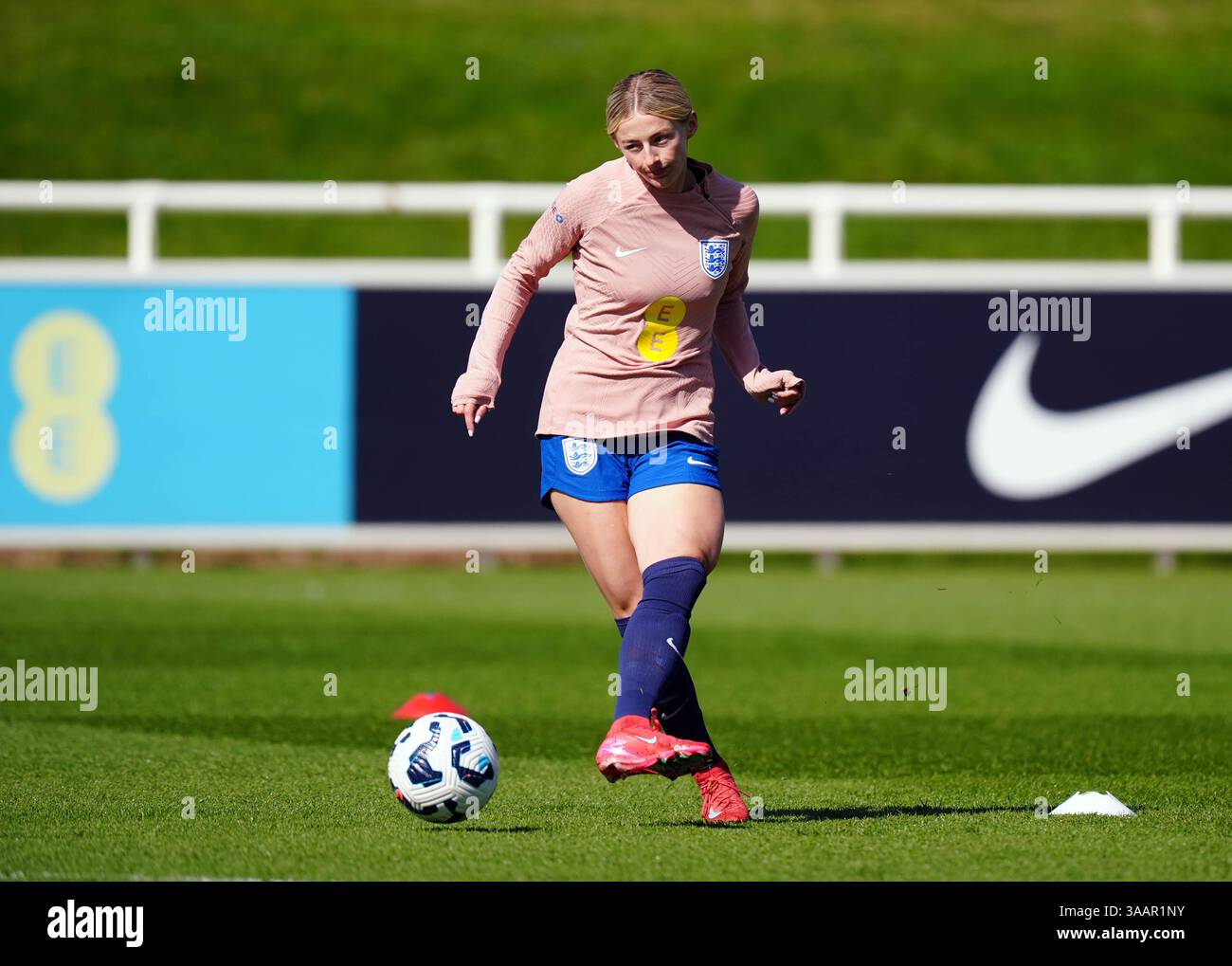 England's Chloe Kelly during a training session at St George's Park ...