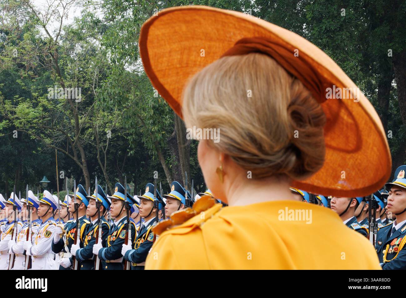 Hanoi, Vietnam. 01st Apr, 2025. Queen Mathilde of Belgium pictured ...