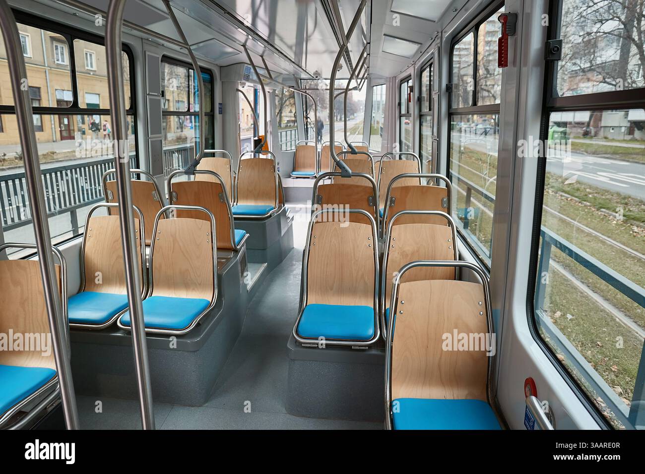 Tram in a city bright modern interior Stock Photo - Alamy
