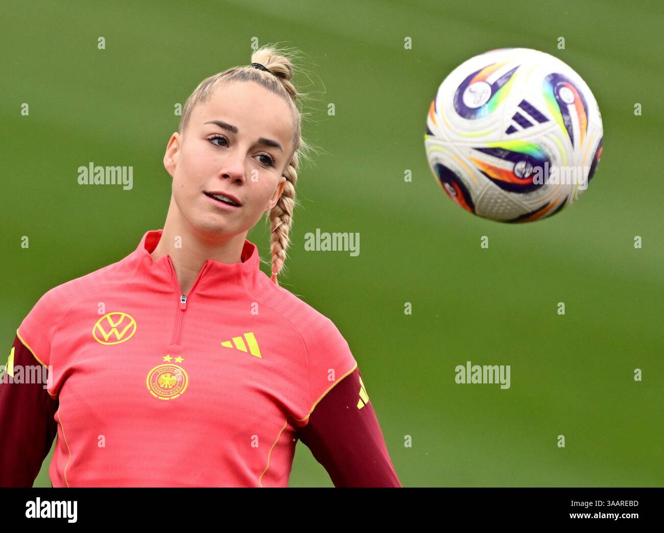 Hesse, Frankfurt, Germany. 01 April 2025, Hesse, Frankfurt/Main: Soccer ...