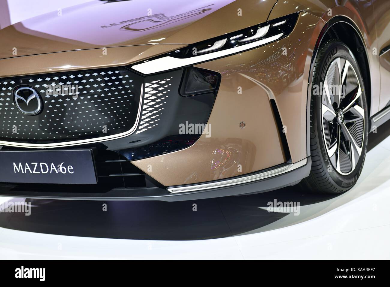 Thailand - March 26, 2025 : New Mazda A6e or Mazda EZ-6 is a mid-size fastback built on the same ...