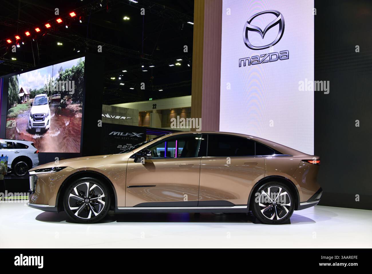 Thailand - March 26, 2025 : New Mazda A6e or Mazda EZ-6 is a mid-size fastback built on the same ...