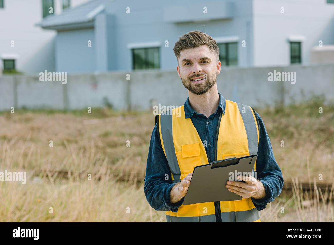 Construction Project manager, Worker happy smile, Caucasian engineer ...