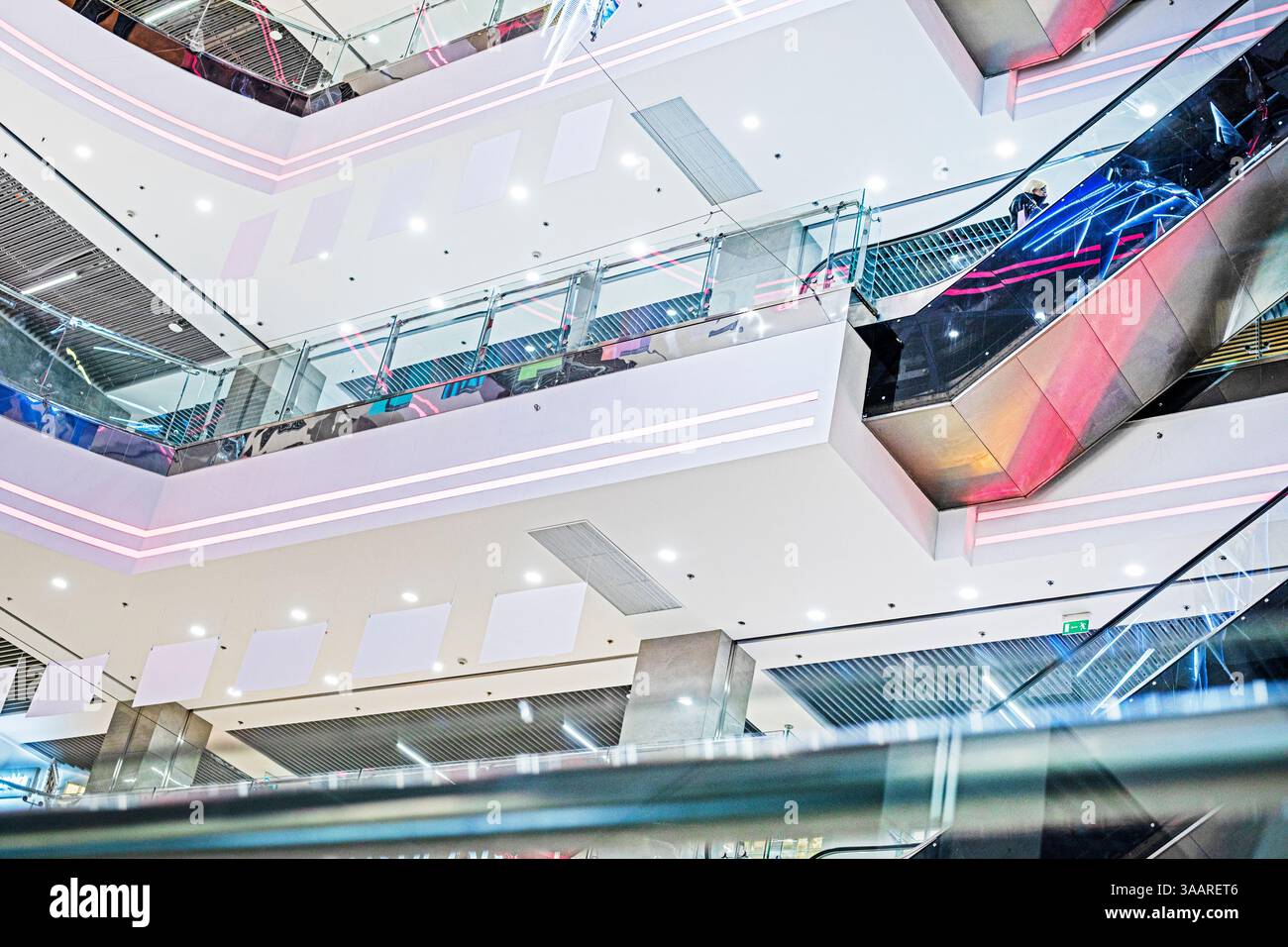 multi-storey mall in a modern light interior Stock Photo - Alamy