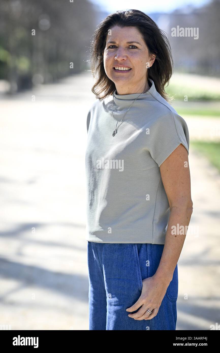 Brussels, Belgium. 01st Apr, 2025. a Valerie Van Peel poses during a ...
