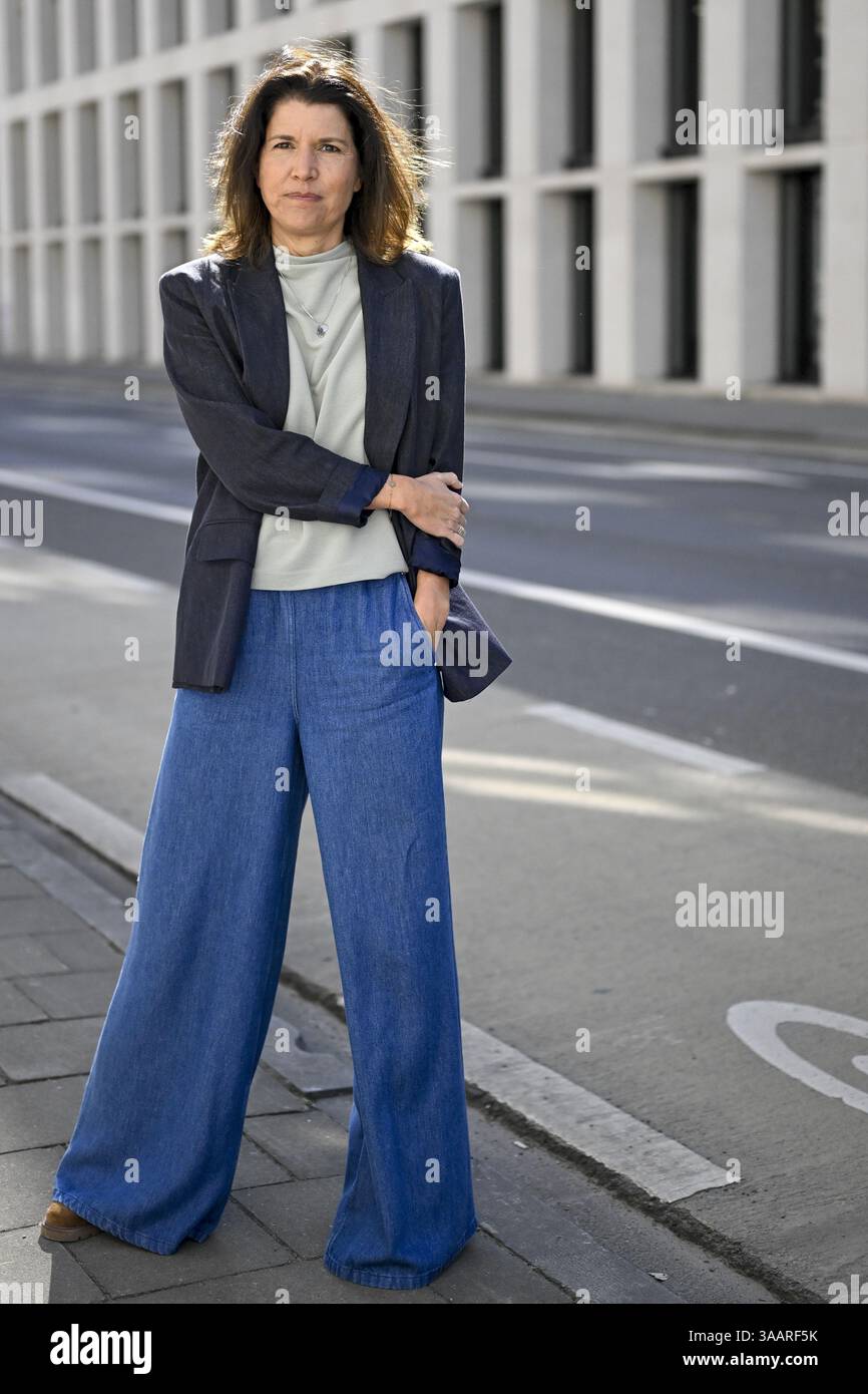 Brussels, Belgium. 01st Apr, 2025. a Valerie Van Peel poses during a ...