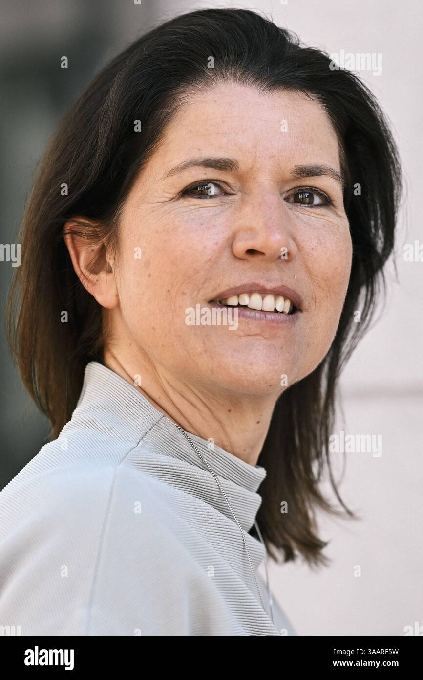 Brussels, Belgium. 01st Apr, 2025. a Valerie Van Peel poses during a ...