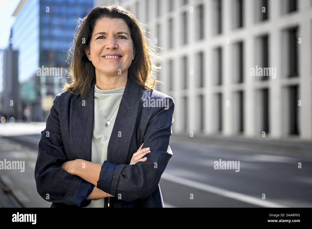 Brussels, Belgium. 01st Apr, 2025. a Valerie Van Peel poses during a ...