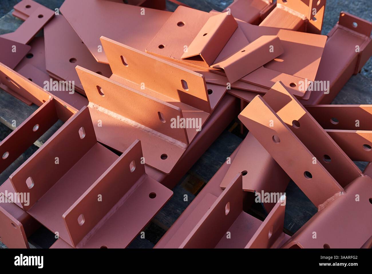 Steel bracket sections for building construction Stock Photo - Alamy